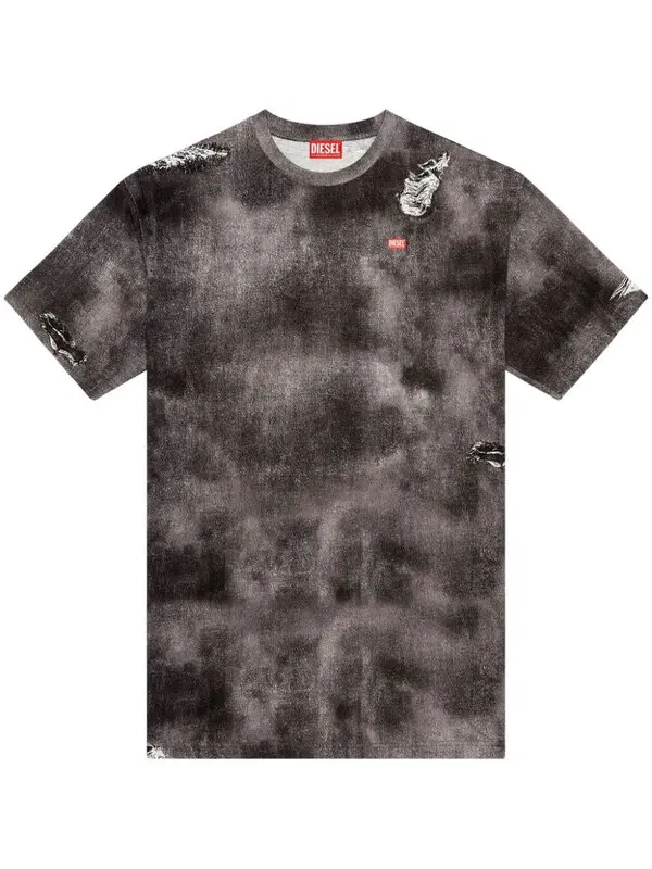 DIESEL® T-wash-n2 Cotton T-shirt - Grey