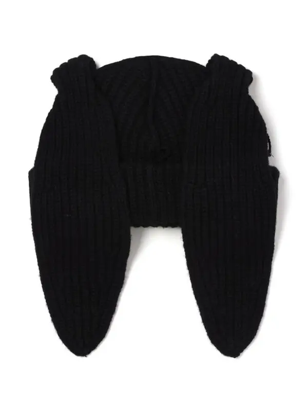 CHARLES JEFFREY Logo-patch Beanie - Black