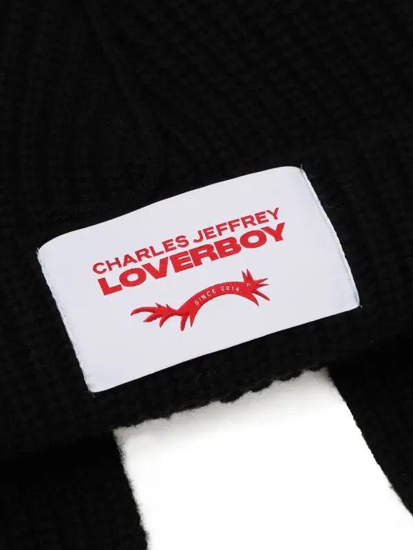 CHARLES JEFFREY Logo-patch Beanie - Black
