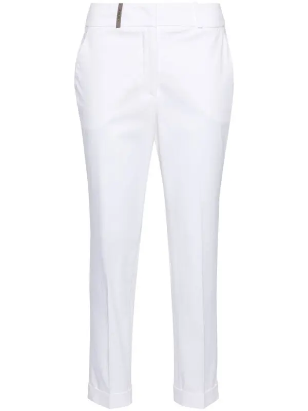 Peserico High-waisted Tapered Cropped Trousers