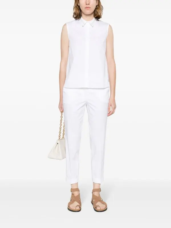 Peserico High-waisted Tapered Cropped Trousers
