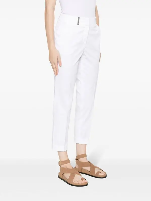 Peserico High-waisted Tapered Cropped Trousers