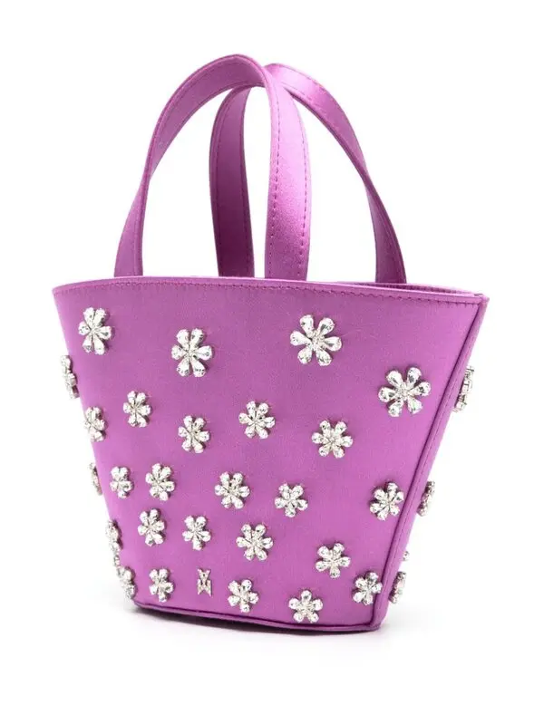 Amina Muaddi Superamini Lily Satin Tote Bag