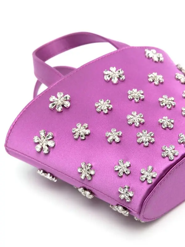 Amina Muaddi Superamini Lily Satin Tote Bag