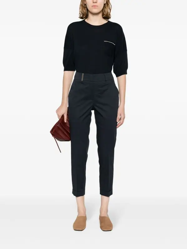 Peserico Cropped Trousers - Blue