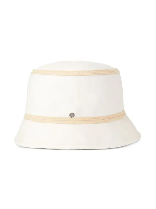 MAISON MICHEL Axel Reversible Leather Bucket Hat - Neutrals