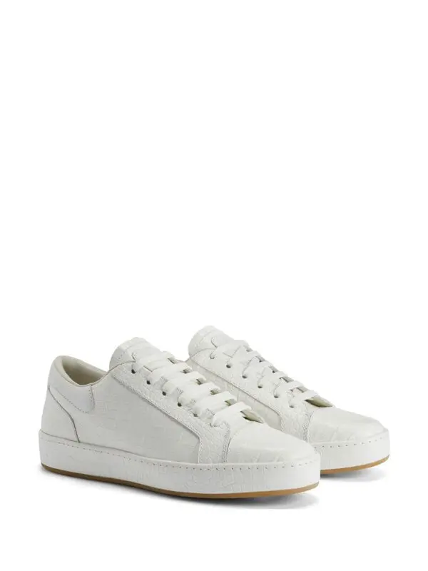 GIUSEPPE ZANOTTI Crocodile-embossed Leather Low-top Sneakers