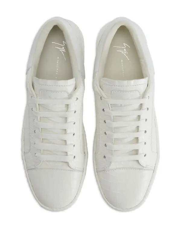 GIUSEPPE ZANOTTI Crocodile-embossed Leather Low-top Sneakers