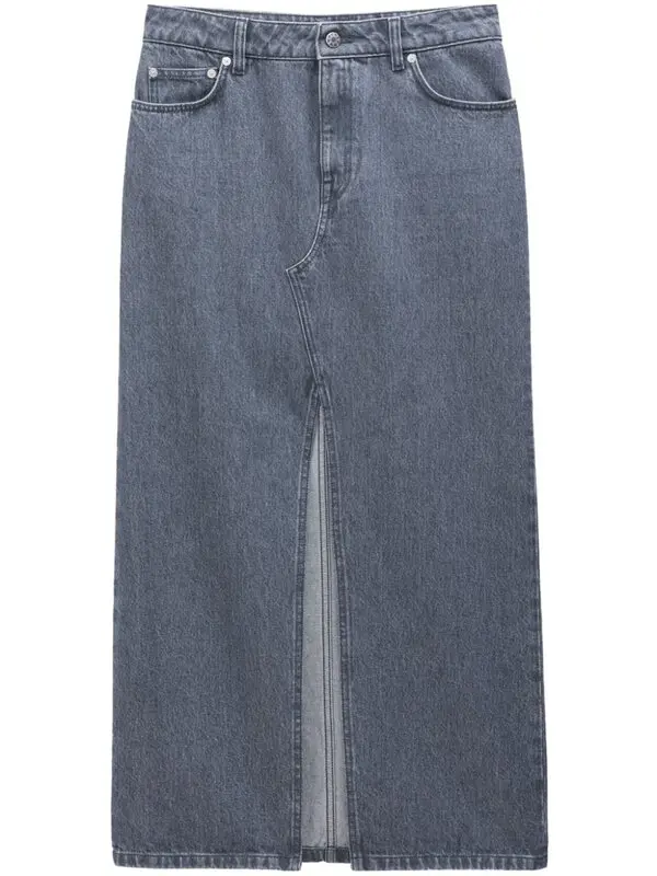 Filippa K Organic Cotton Denim Maxi Skirt - Grey