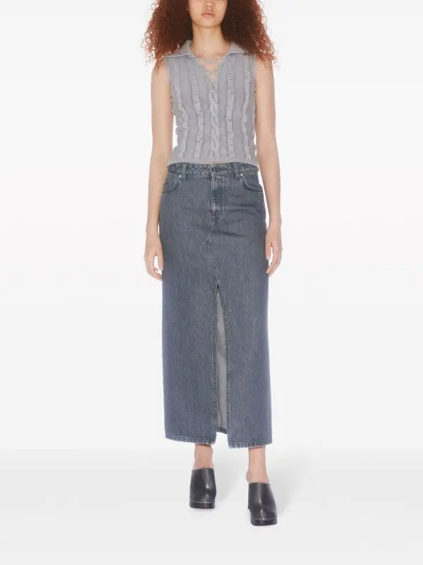Filippa K Organic Cotton Denim Maxi Skirt - Grey