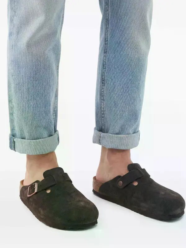 BIRKENSTOCK Boston Suede Clogs - Brown