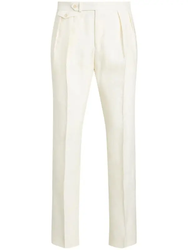 Polo Ralph Lauren Pleat-detail Linen Trousers - White