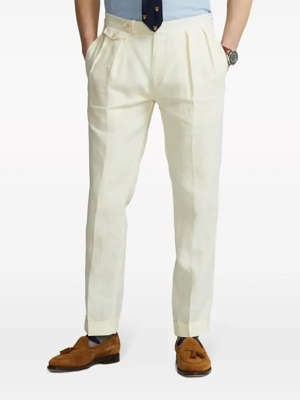 Polo Ralph Lauren Pleat-detail Linen Trousers - White