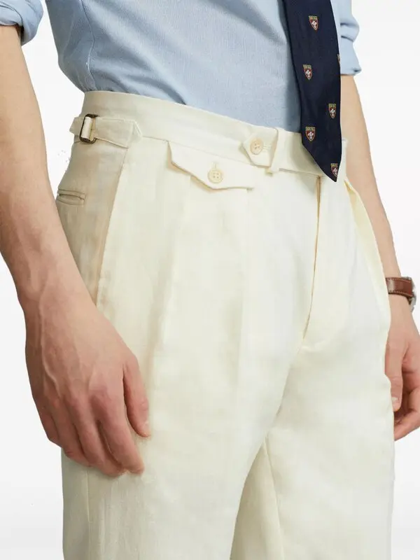 Polo Ralph Lauren Pleat-detail Linen Trousers - White