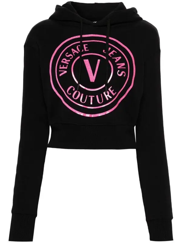 Versace Logo-print Cropped Hoodie