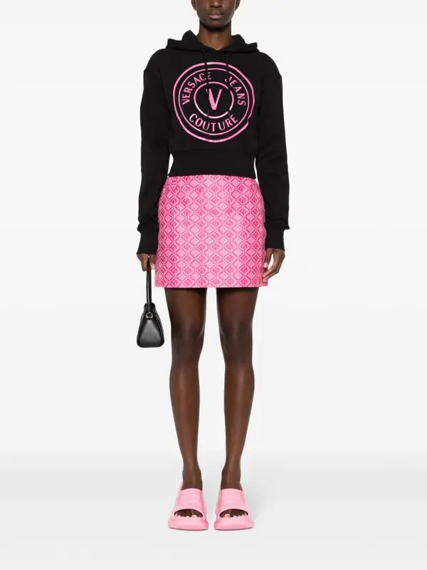 Versace Logo-print Cropped Hoodie