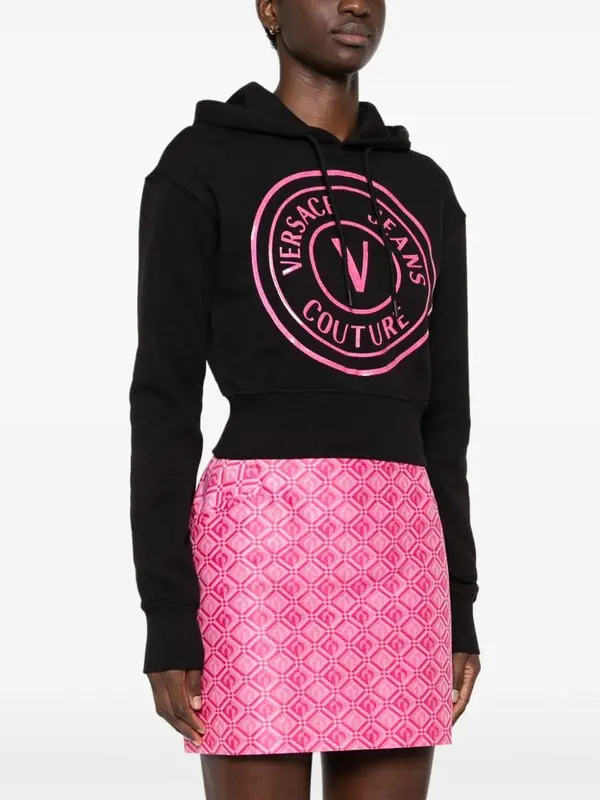 Versace Logo-print Cropped Hoodie