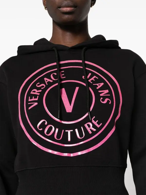 Versace Logo-print Cropped Hoodie