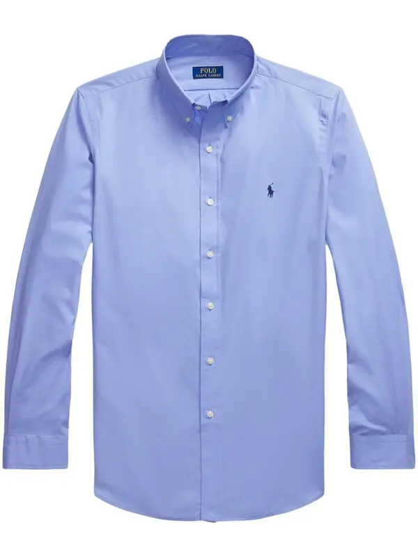 Polo Ralph Lauren Polo Pony-embroidered Cotton-blend Shirt - Blue
