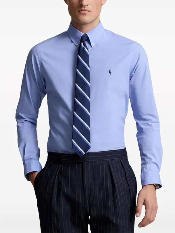Polo Ralph Lauren Polo Pony-embroidered Cotton-blend Shirt - Blue
