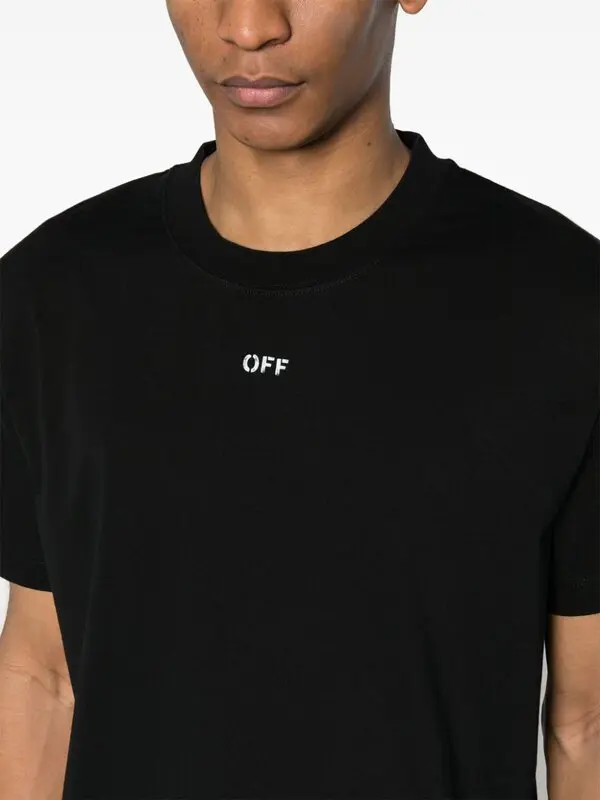 Off-White Logo-print Cotton T-shirt - Black
