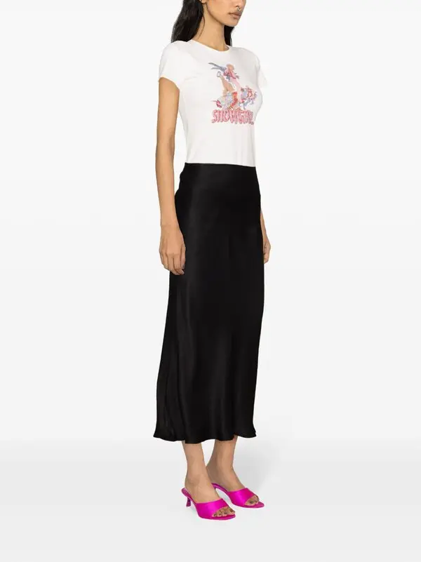 MANURI Sunny Satin Midi Skirt - Black