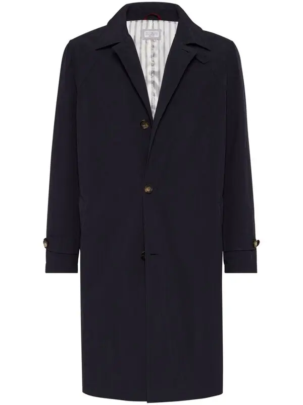 Brunello Cucinelli Single-breasted Trench Coat - Blue