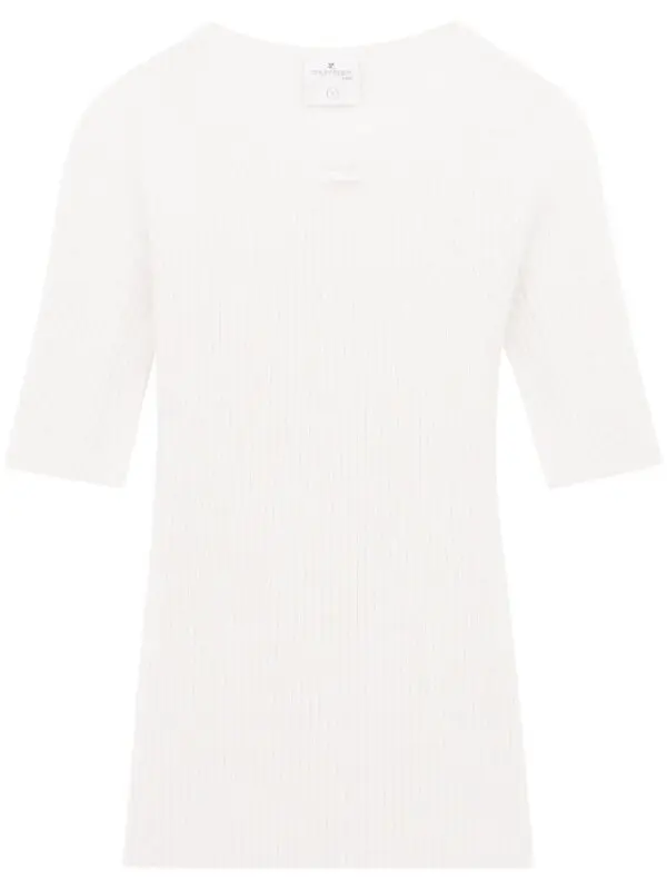 COURREGES Solar Ribbed Sweater - White