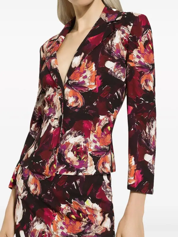 Dolce & Gabbana Floral-print Fitted Blazer - Red