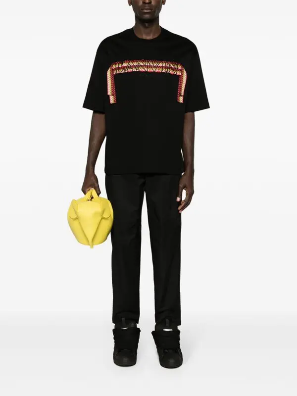 LANVIN Curb Lace-detailed Cotton T-shirt - Black