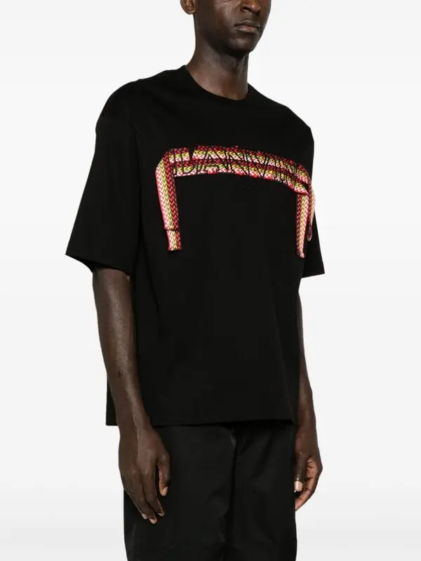 LANVIN Curb Lace-detailed Cotton T-shirt - Black