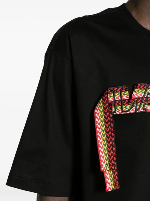 LANVIN Curb Lace-detailed Cotton T-shirt - Black