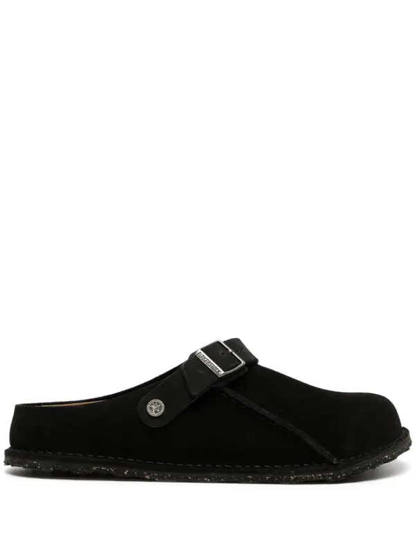 BIRKENSTOCK Lutry Premium Suede Slippers - Black