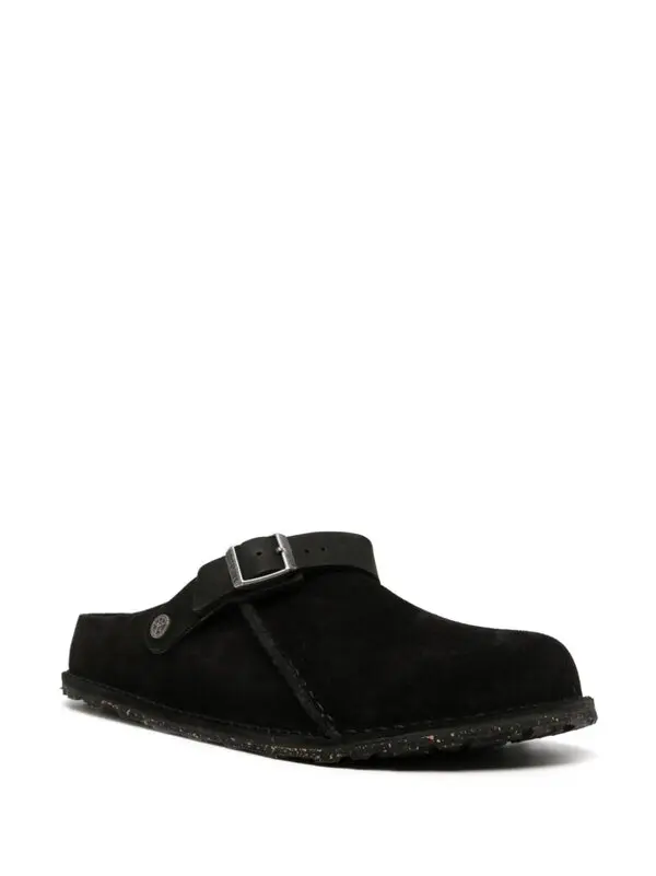 BIRKENSTOCK Lutry Premium Suede Slippers - Black