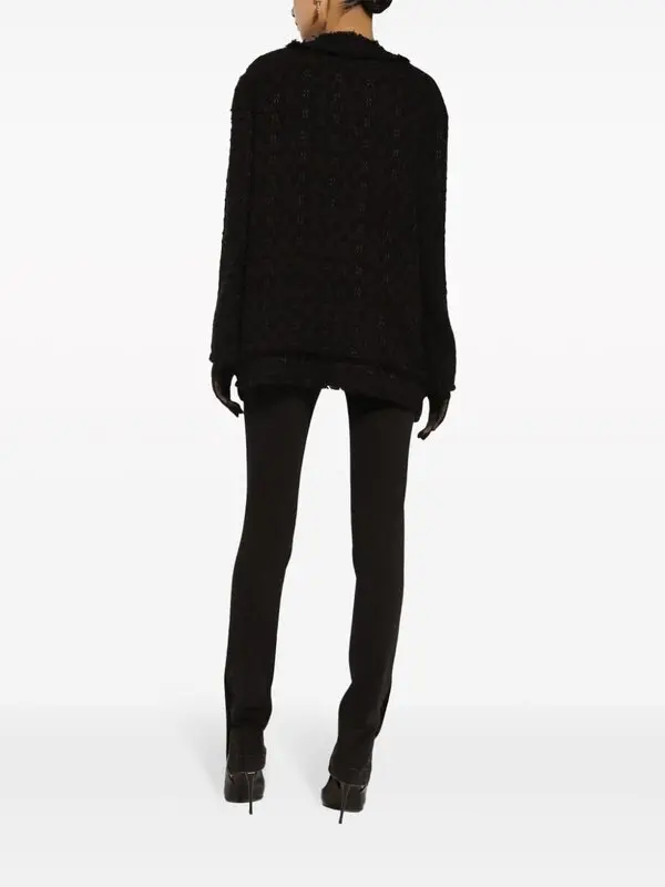 Dolce & Gabbana Round-neck Tweed Jacket - Black