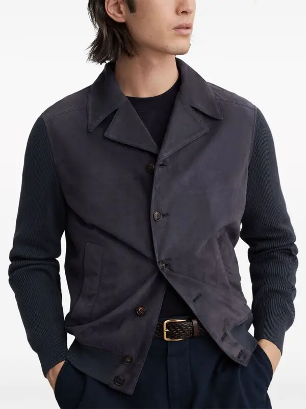 Brunello Cucinelli Suede And Knit Jacket