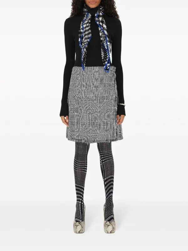 Burberry Scarf-detail Ribbed Jumper - Black