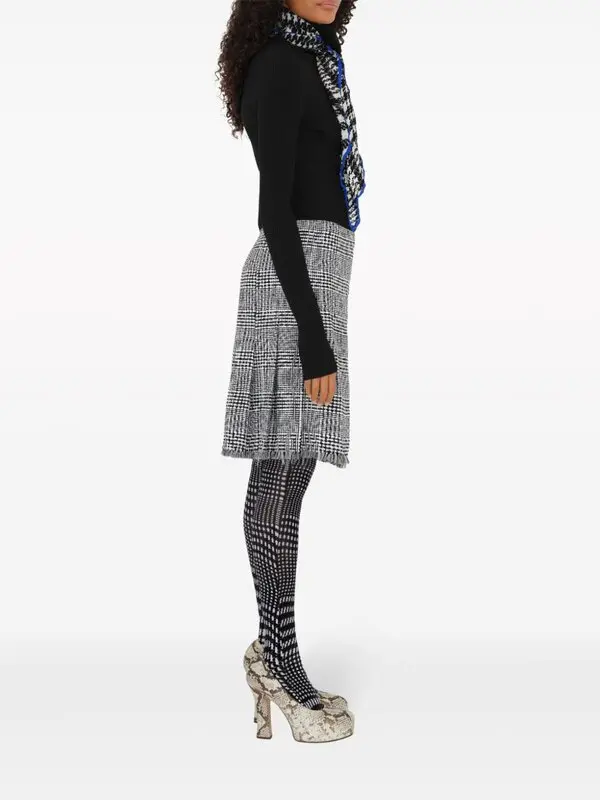 Burberry Scarf-detail Ribbed Jumper - Black