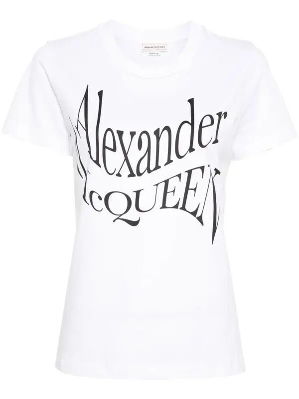 Alexander McQueen Logo-print Cotton T-shirt - White