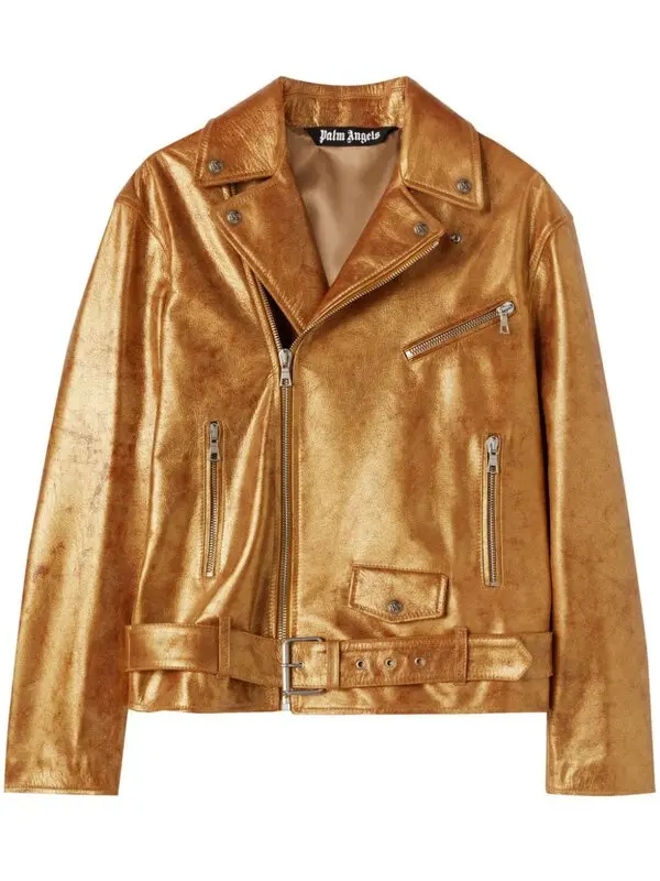 Palm Angels City Laminated Biker Jacket
