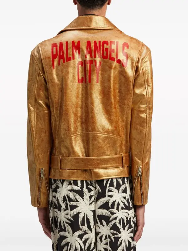 Palm Angels City Laminated Biker Jacket