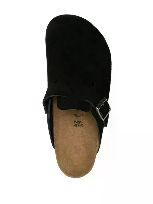 BIRKENSTOCK Boston Suede Slippers - Black