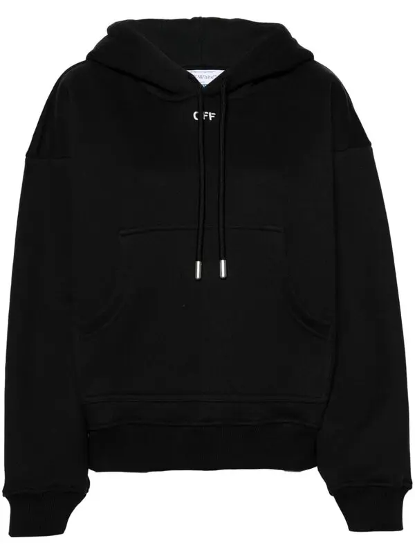 Off-White Logo-embroidered Cotton Hoodie