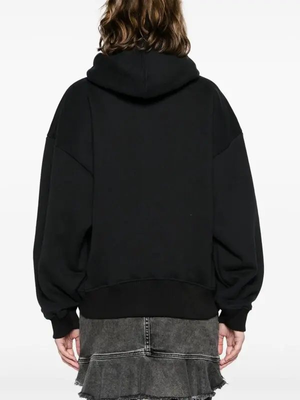 Off-White Logo-embroidered Cotton Hoodie