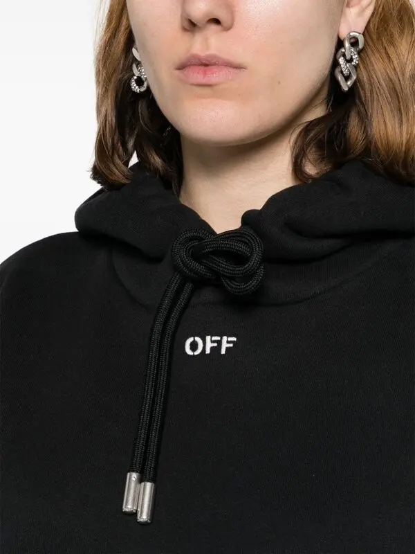 Off-White Logo-embroidered Cotton Hoodie