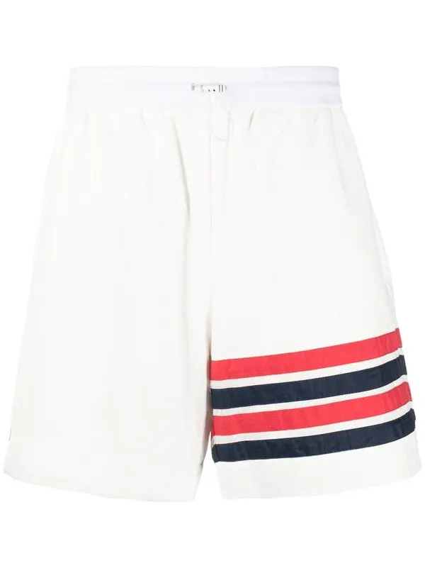 Thom Browne 4-bar Stripe Ripstop Shorts - White