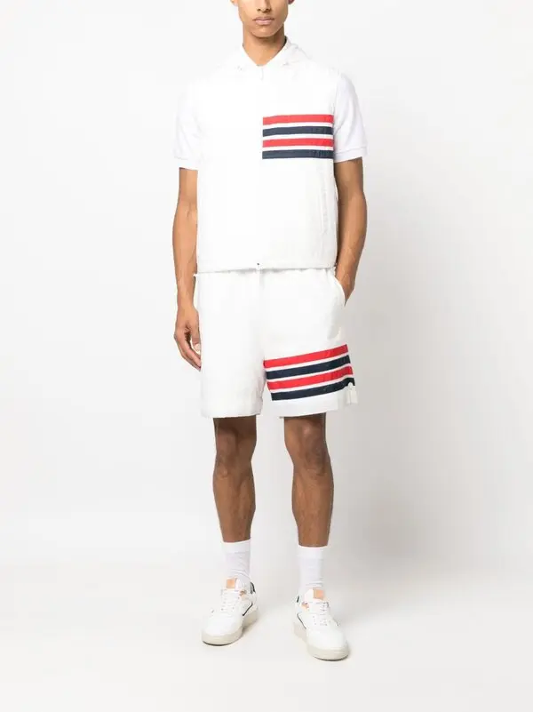 Thom Browne 4-bar Stripe Ripstop Shorts - White