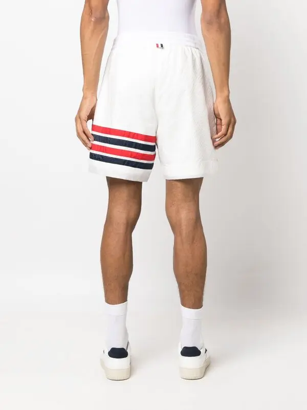 Thom Browne 4-bar Stripe Ripstop Shorts - White