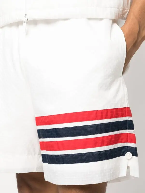Thom Browne 4-bar Stripe Ripstop Shorts - White