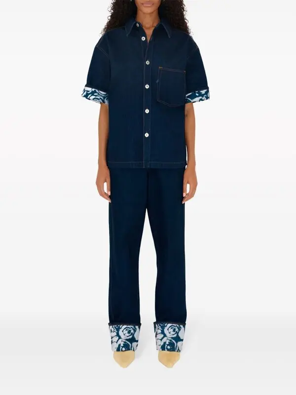Burberry Heavyweight Logo-patch Denim Shirt